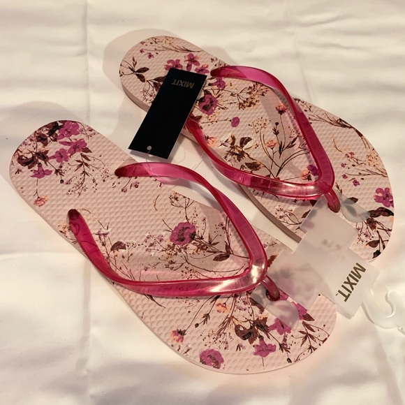 Mixit | Shoes | New Mix It Ombre Annie Botanic Floral Flip Flops Sz 56 ...